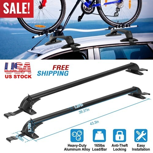 Car Universal Top Roof Rack Cross Bar Luggage Cargo Carrier Aluminum W ...