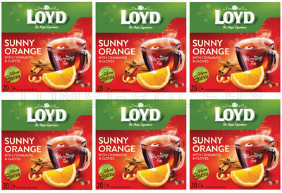6 x LOYD SUNNY ORANGE Cinnamon & Cloves Flavor Fruit Tea Boxes (120 ...