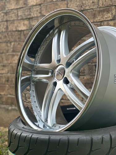 XIX 15" x 8.5" Staggered 5x108 Silver Machined Aluminum Wheels 20" | 1 ...