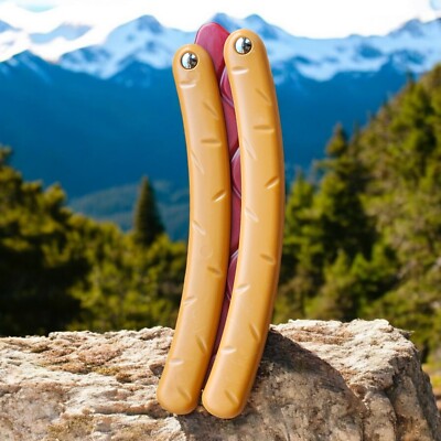 🌭 Tactical Glizzy - Hot Dog - Plastic Butterfly Knife - Fidget Toy EDC ...