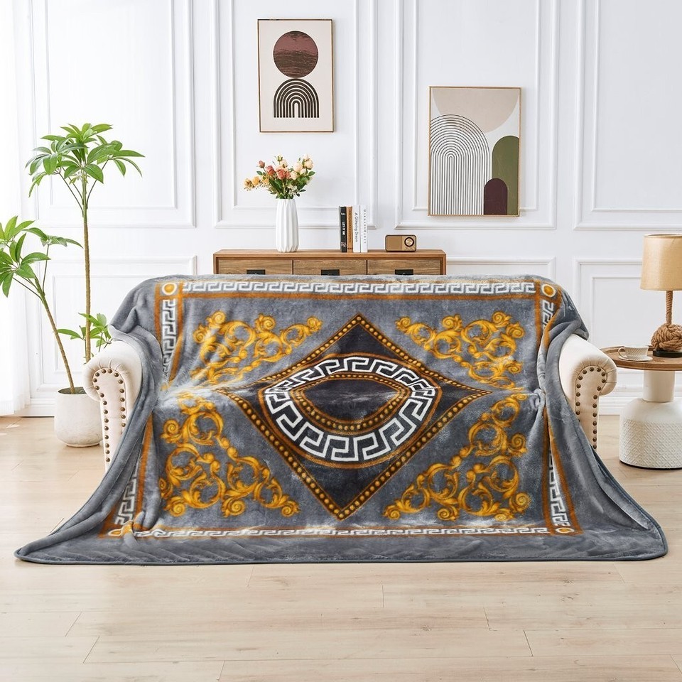 Faux Fur Fleece Throw Soft Warm Mink Large Sofa Bed Blanket Single ...