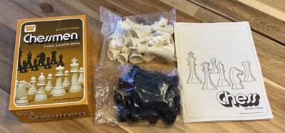 NIB VTG #4690 WHITMAN CLASSIC DESIGN CHESSMEN SET w/ INSTRUCTIONS ...