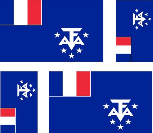 4 x Car Motorcycle Taaf Flag Southern Lands Arctic Fra Sticker ...