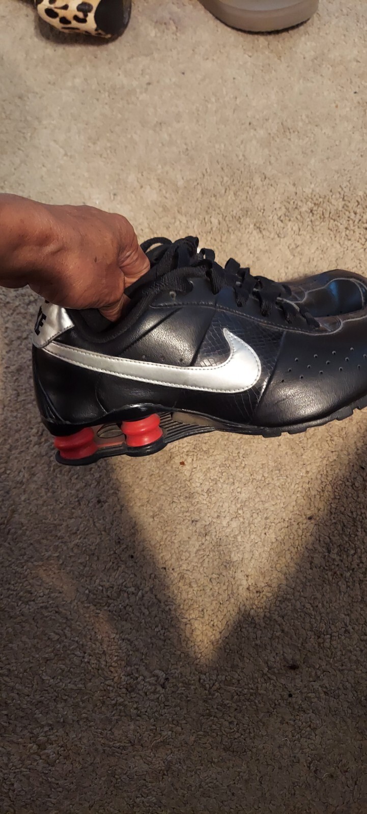 Nike Shox Classic Womens Running Shoes Black Silver 343907-003 Size 8.5