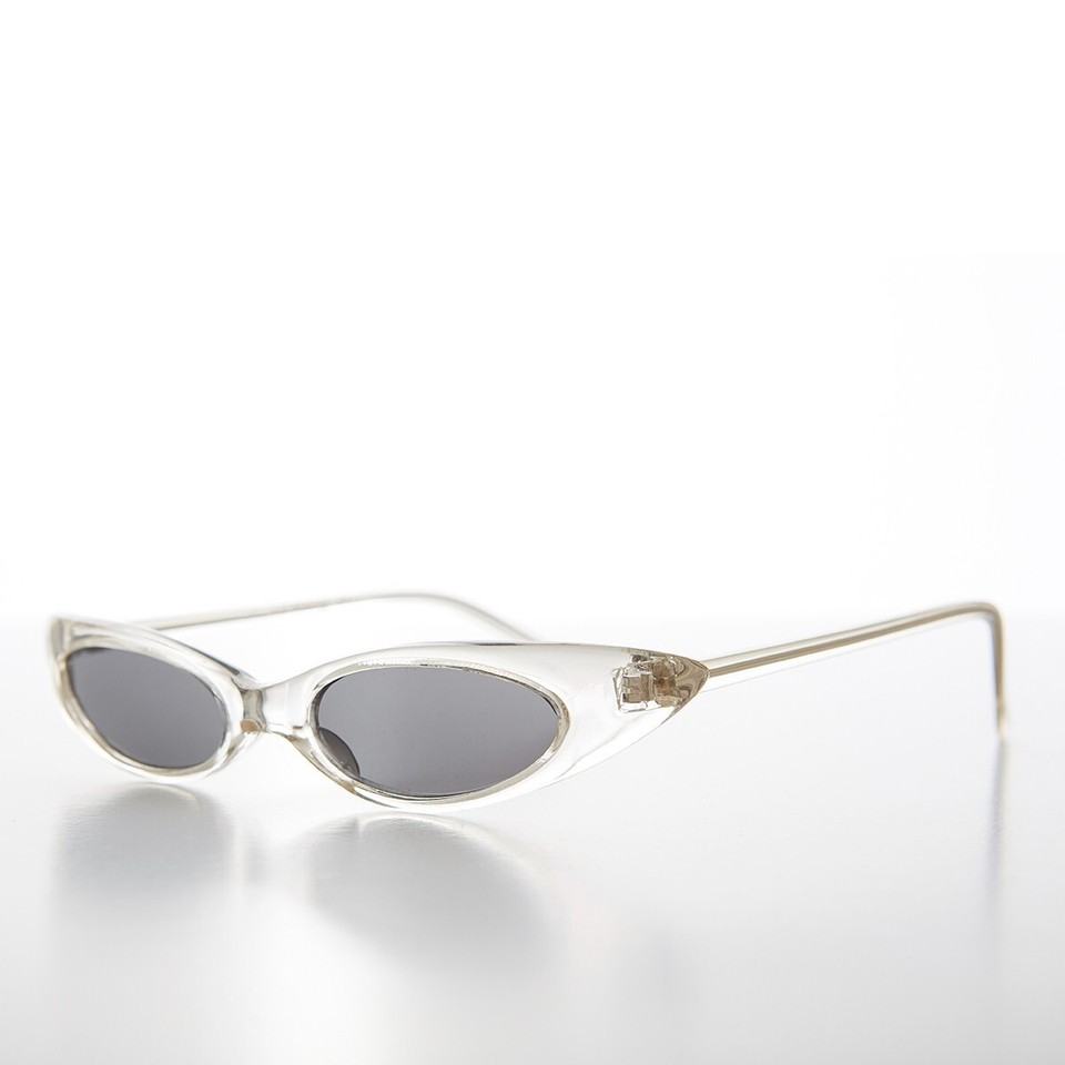 Klar Skinny Punk Rock Cat Eye Sonnenbrille Grau Gläser - Slim | eBay
