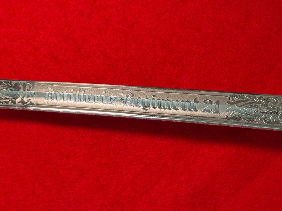 ORIGINAL Imperial German Artillery Lion Head Sword Triple Etched Blade ...