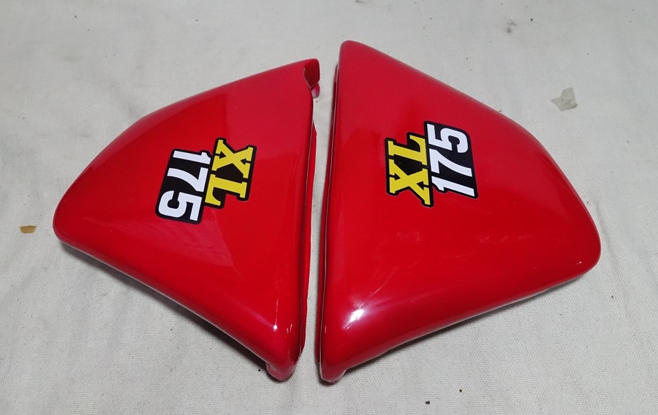 HONDA vintage enduro XL175 EMBLEM COVER LEFT & RIGHT SIDE RED new | eBay