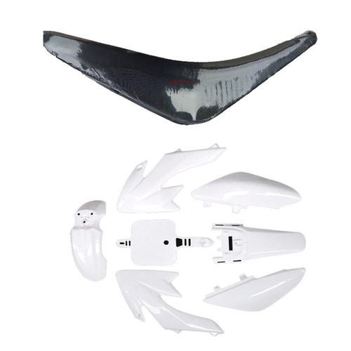 WHITE PLASTIC FENDERS & SEAT KIT FOR XR50 CRF50 SDG SSR 110 125 ATOMIK ...