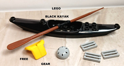New LEGO Kayak Black with FREE GEAR Reinforced Oars Life Vest Grills ...