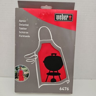 Weber Grill Style Apron New In Box #6476 Nos Red Cotton Black ...
