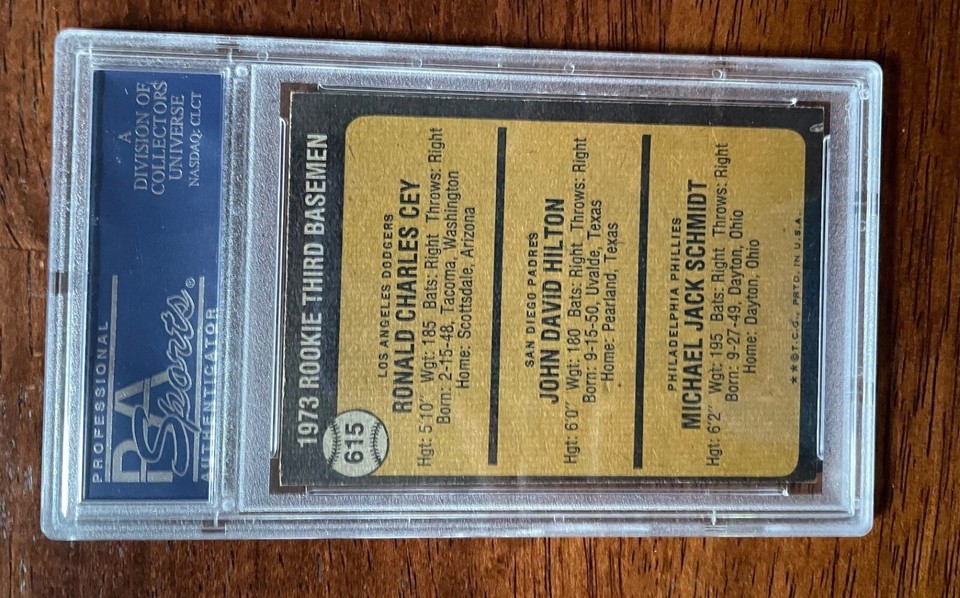 MIKE SCHMIDT 1973 TOPPS ROOKIE 3RD BASEMEN #615 NM-MT PSA 8 (OC) | eBay