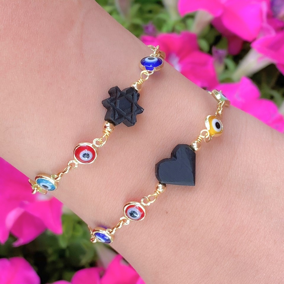 Evil eye bracelet azabache bracelet good luck protection ojo turco mal ...
