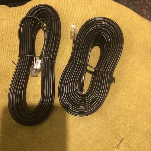 2-25Ft Land Line Telephone Wall Cord New Black | eBay