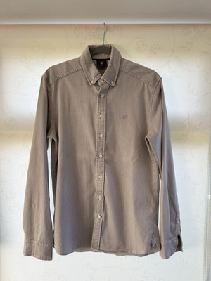 Blakely Clothing Co Mens Long Sleeve Shirt Medium lightish brown & white striped | eBay UK