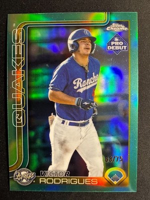 2025 Topps Pro Debut Victor Rodrigues Aqua Foil 68/75 Dodgers | eBay
