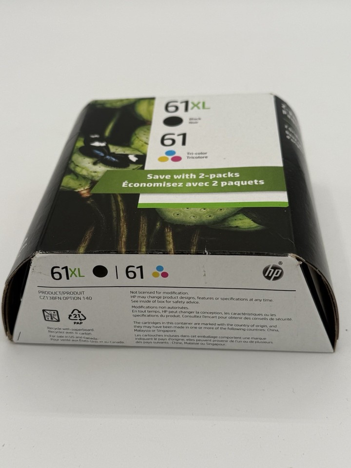 HP 61XL Black and TriColor Combo Ink Cartridges Set Genuine in Box | eBay