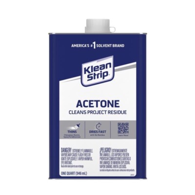 Klean Strip Acetone Solvent & Thinner 1 Qt. Fast-acting Cleans Project ...