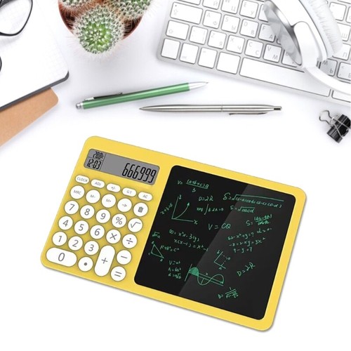 2 in 1 LCD Drawing Board Calculator Handwriting Notebook Resuable ...