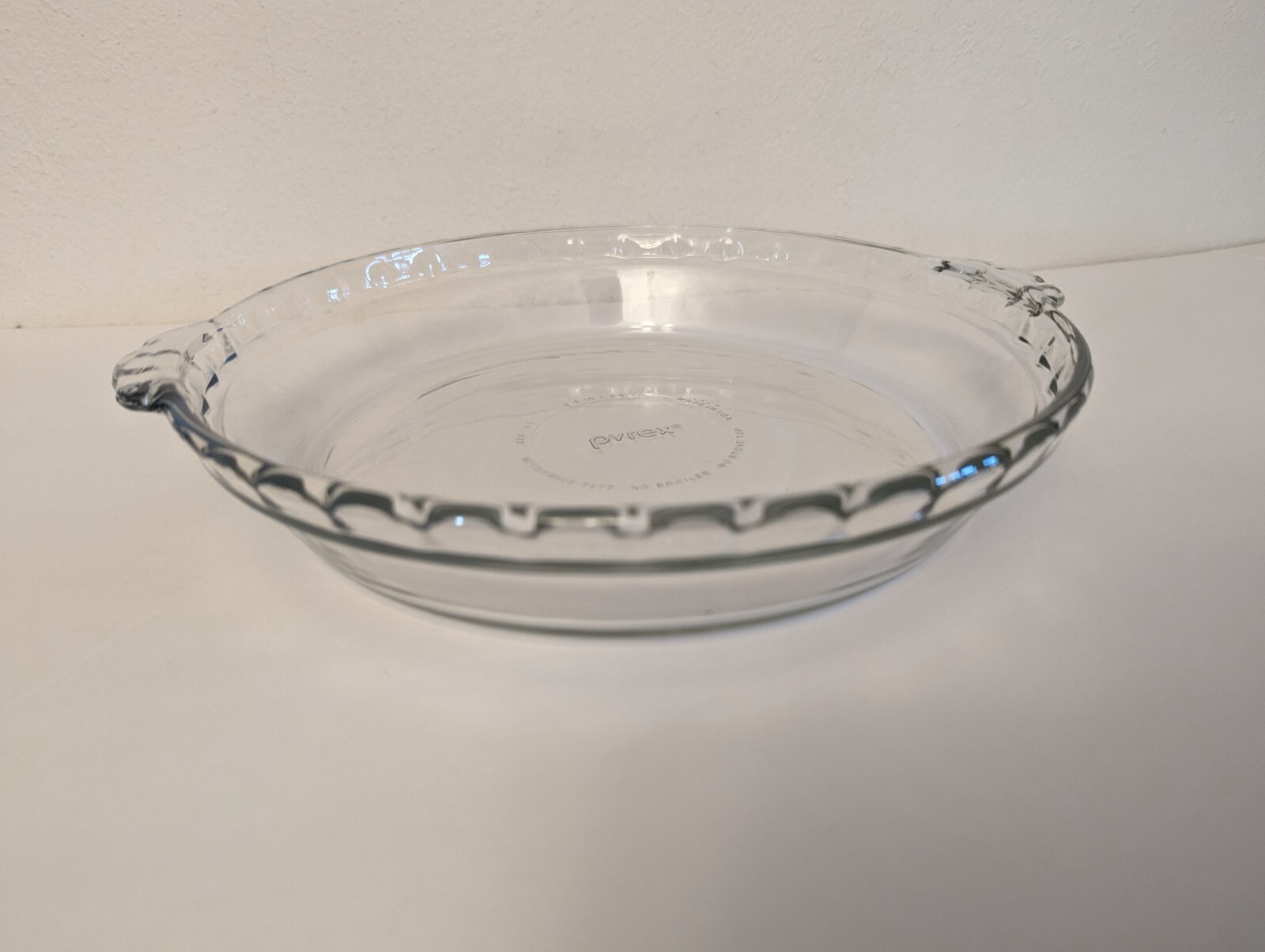 Pyrex # 229 Clear Glass Deep Pie Dish 9.5” Scalloped Fluted Edge VGC | eBay