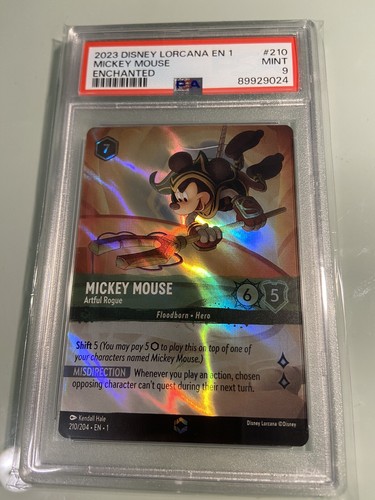 Mickey Mouse Artful Rogue Enchanted PSA 9 Disney Lorcana 2023 Season 1 ...
