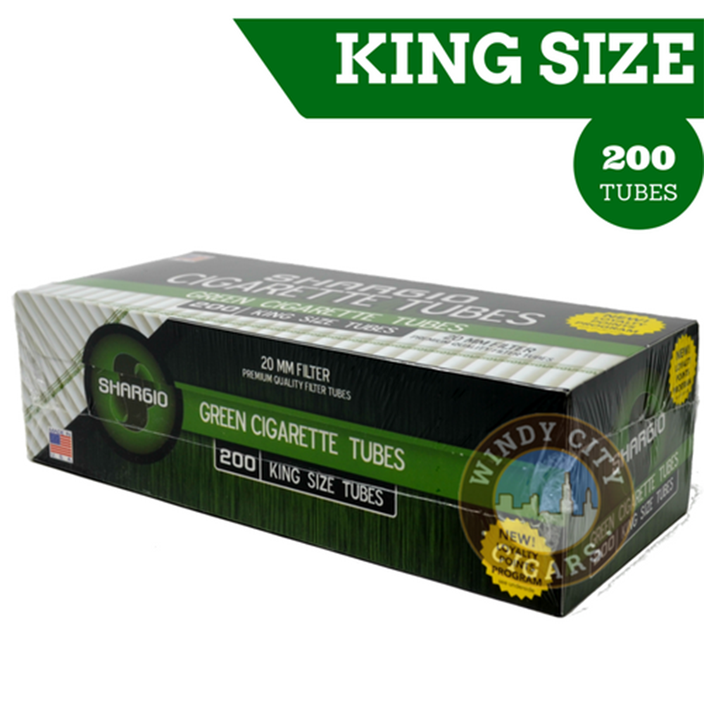 Shargio Green King Size Cigarette Filter Tubes - 200 Count Per Box ...