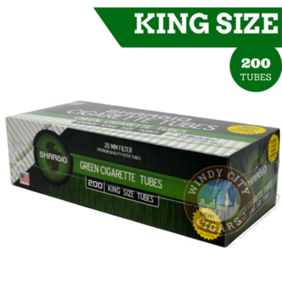 Shargio Green King Size Cigarette Filter Tubes - 200 Count Per Box ...