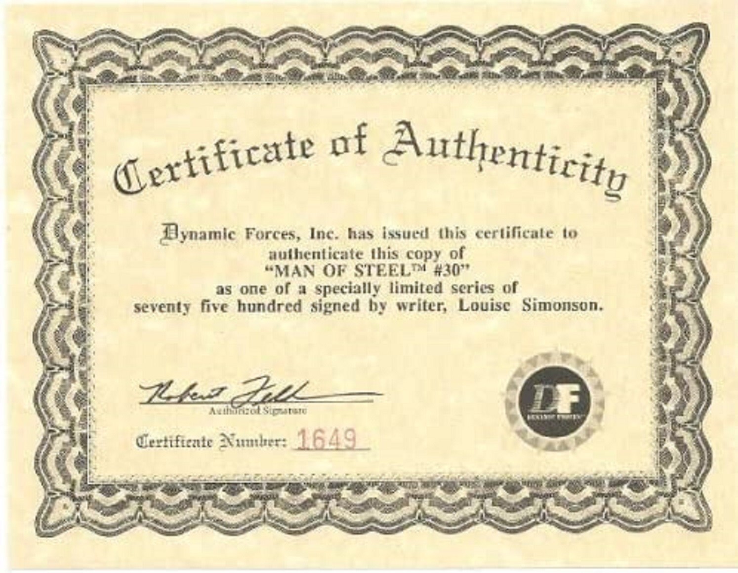 Superman: The Man of Steel #30 DC Feb 1994 Comic Book Autograph Louise ...