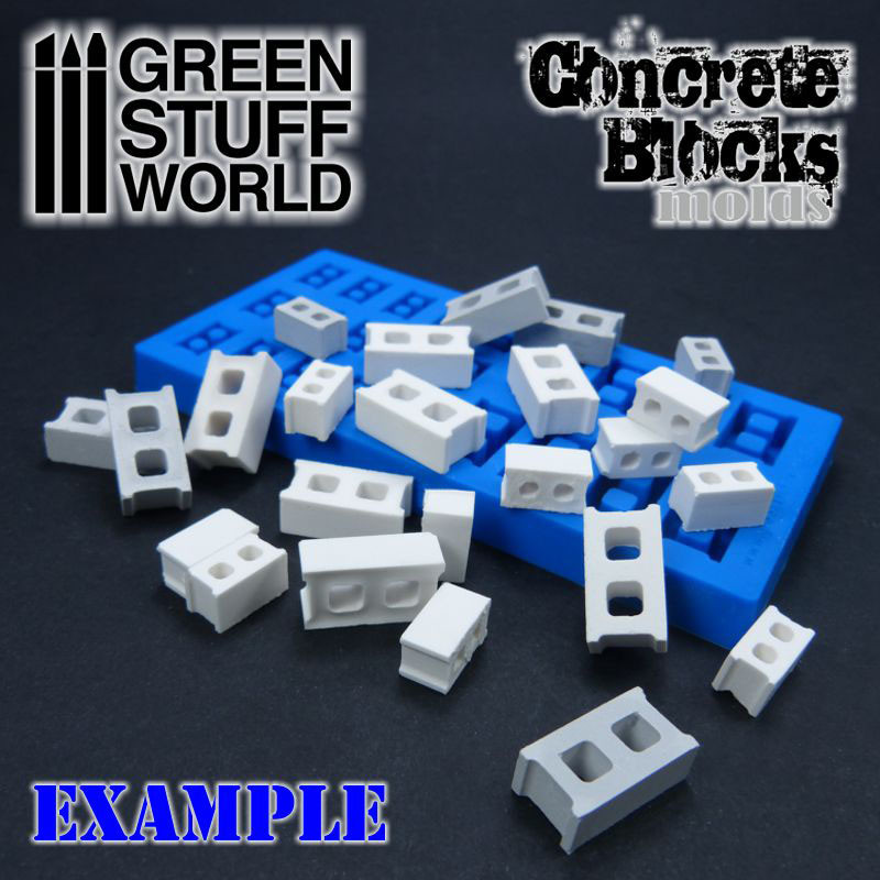 CONCRETE BRICKS Textured SILICONE MOLD - for Resins - Impression Blocks ...