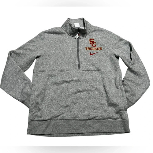 NWT Nike USC Trojans 1/4 Zip Men's Pull Over Sweater Sweatshirt Gray XL ...