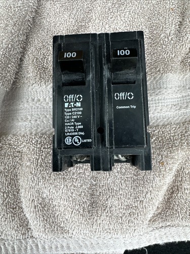 EATON CUTLER HAMMER 100 AMP 2 POLE 120 / 240 V CIRCUIT BREAKER BR2100 ...