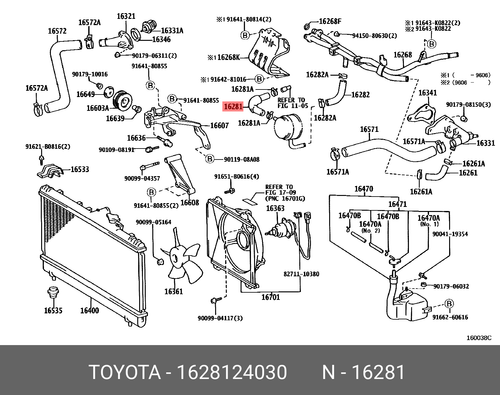 Genuine OE coolant hose, 1628124030 for TOYOTA 16281-24030 | eBay.de