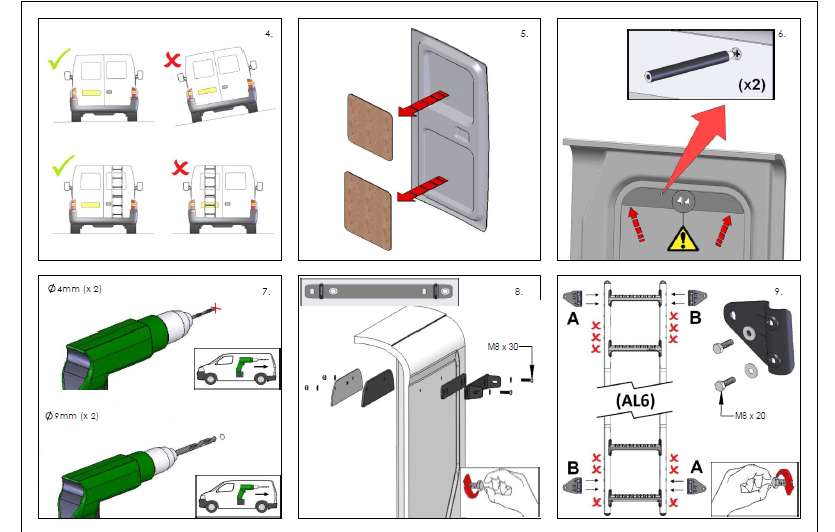Citroen Relay Rear Door Ladder 2006 to 2024 H1- Rhino Roof Rack Access ...