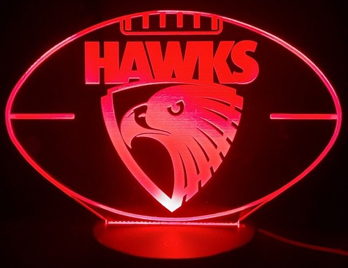Hawthorn FC AFL Football Club Hawks Acrylic 3D LEDNight Light Touch ...