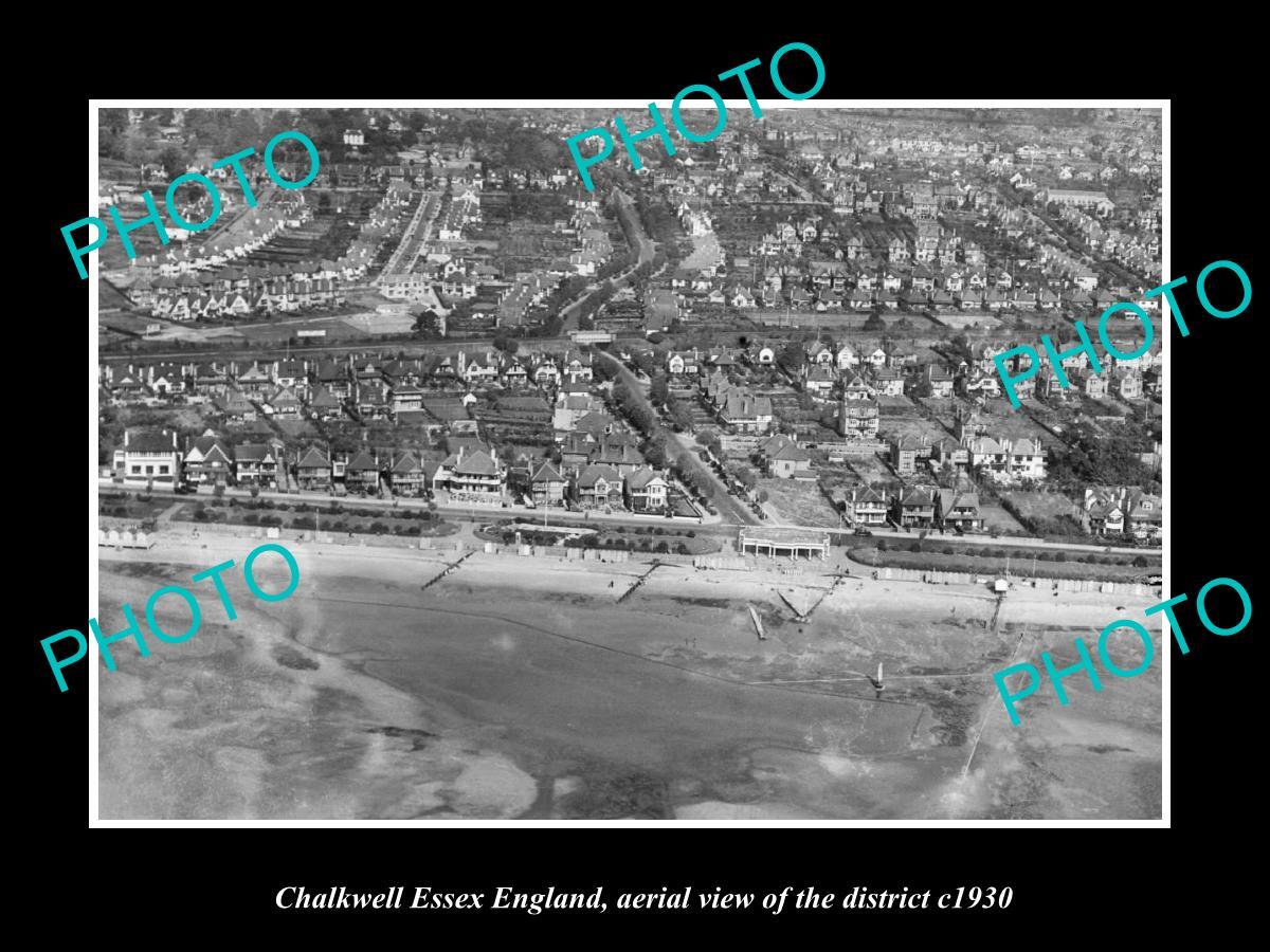 OLD LARGE HISTORIC PHOTO CHALKWELL ESSEX ENGLAND AERIAL VIEW OF TOWN ...