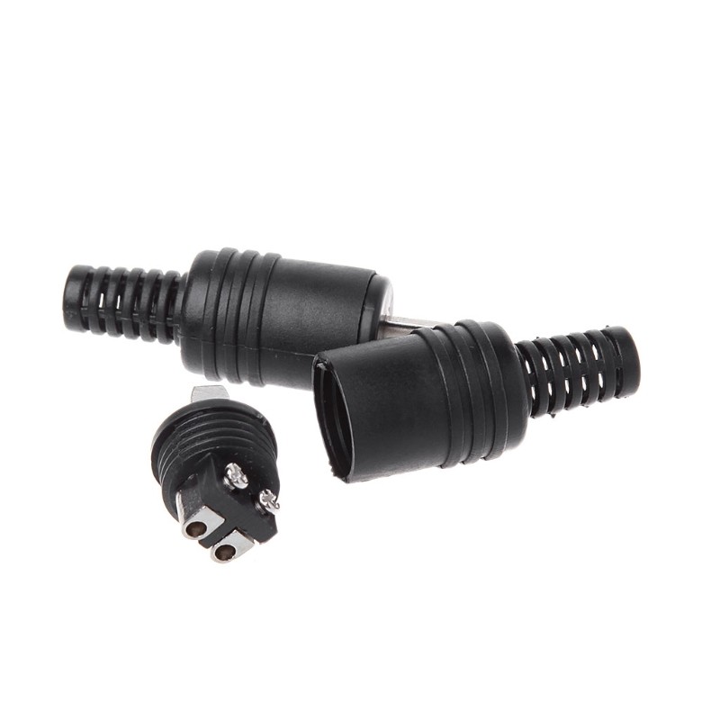 DIN 2 Pin Speaker Loudspeaker Plug Male Screw On Easy Fit Pack Of 2 ...