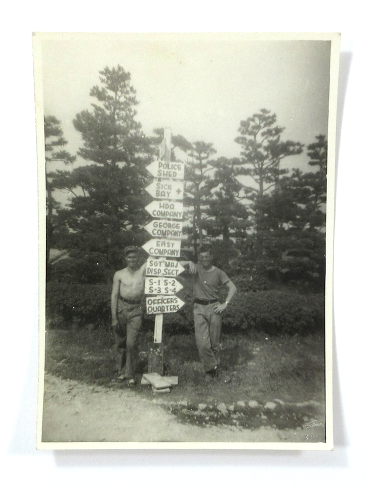 WWII US Army Camp Sign Soldiers snapshot Photo Directions 1940s | eBay