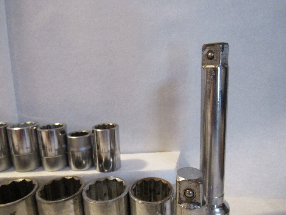 19 pc Heavy Duty SOCKET SET 2" - 3/4" Sockets /2 extenders/1 Break Bar ...