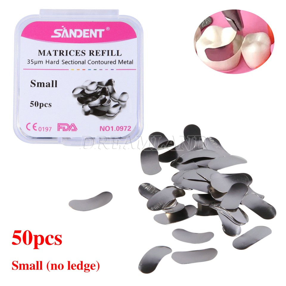 USA Dental Matrix Sectional Contoured Metal Matrices Bands S/M/L Sizes ...