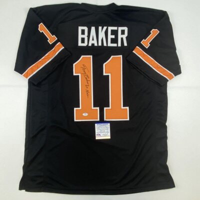 Autographed/Signed Terry Baker Heisman 62 Oregon State Black Jersey PSA ...