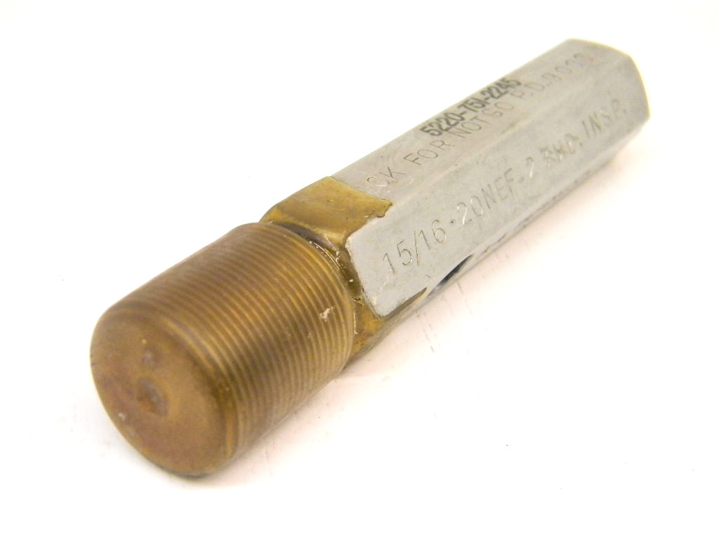 USED HANSON WHITNEY 15/16" x 20 NEF-2 THREAD PLUG GAGE (NO GO PD: .9003 ...