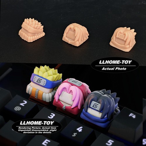Anime Ninja Sasuke Sakura 3PC Customized Resin 3D Print keycaps ...