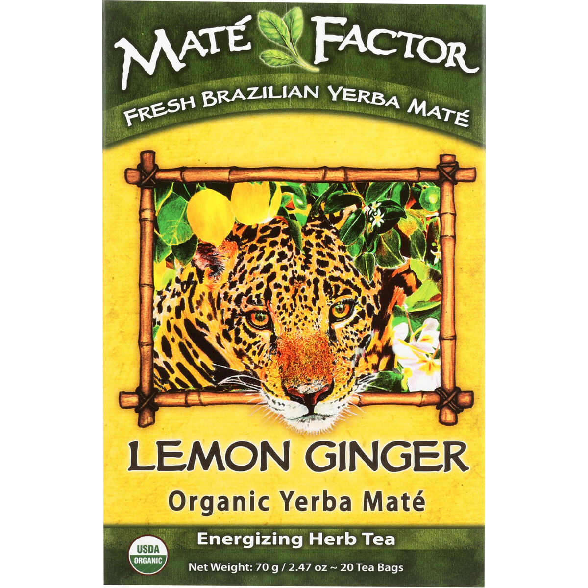 Mate Factor Organic Fresh Brazilian Yerba Mate Herb Tea Lemon Ginger ...