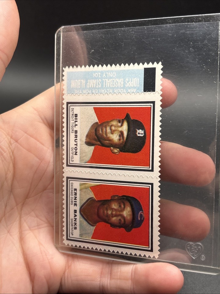 1962 Topps Baseball Stamp Panel W/Tab MT Ernie Banks Chicago Cubs/Bill ...
