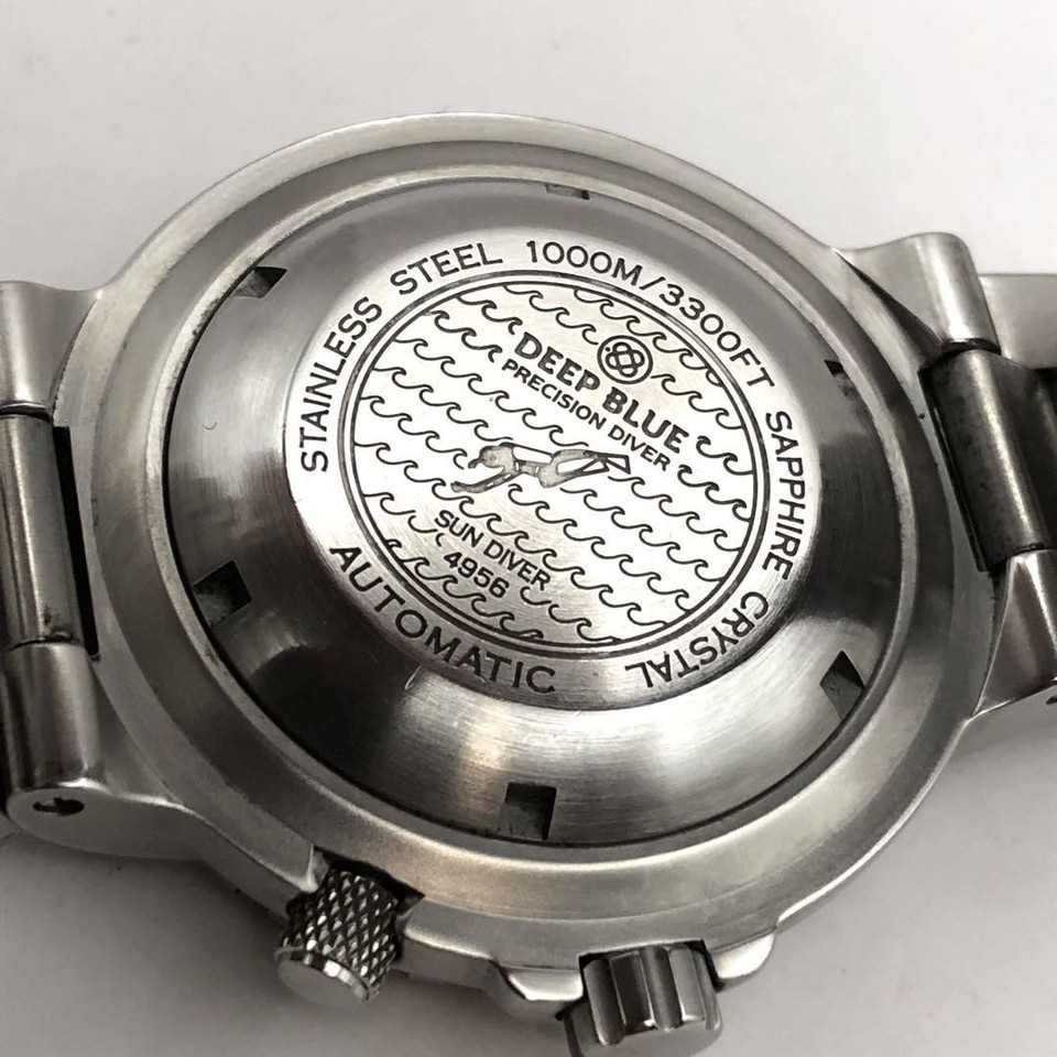 Deep Blue Precision Diver Sun Diver III Automatic Watch Red Dial 1000m ...