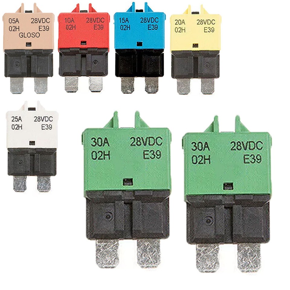5PC 5A-30A Circuit Breakers Resettable Blade Type Fuse Car Truck Boat ...