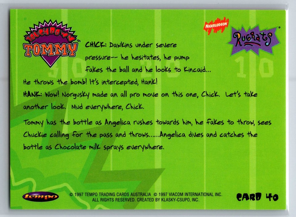 1997 Tempo Rugrats Touchdown Tommy It's Intercepted Angelica Pickles ...
