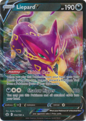 Liepard V - 104/198 Ultra Rare Chilling Reign NM Pokemon TCG | eBay