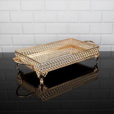 Decorative Perfume Trays, Rectangle Fancy Serving Tray, Gold | eBay