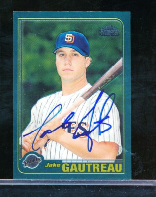 2001 Topps Chrome Traded t257 Jake Gautreau signed auto autograph tough ...