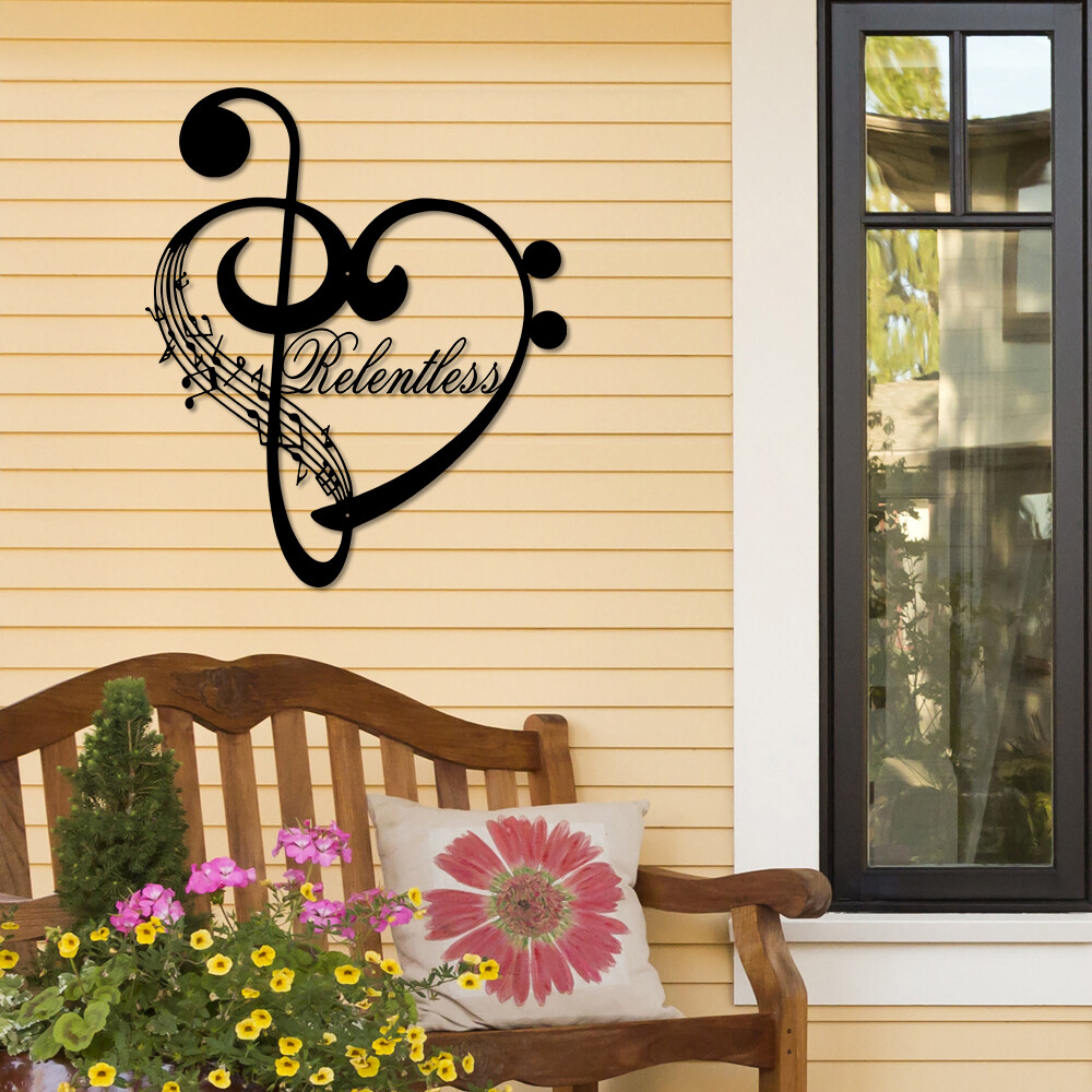 Personalized Music Notes Metal Name Sign, Custom Musician Wall Art ...